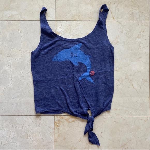 Roxy | Tops | Roxy Like New Shark Tie Tank Sz Medium | Poshmark